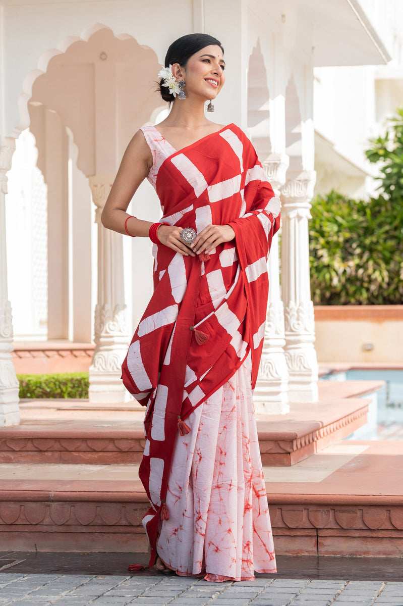 AAHELI KRIYA COTTON BATIK SAREE – Jannat.com